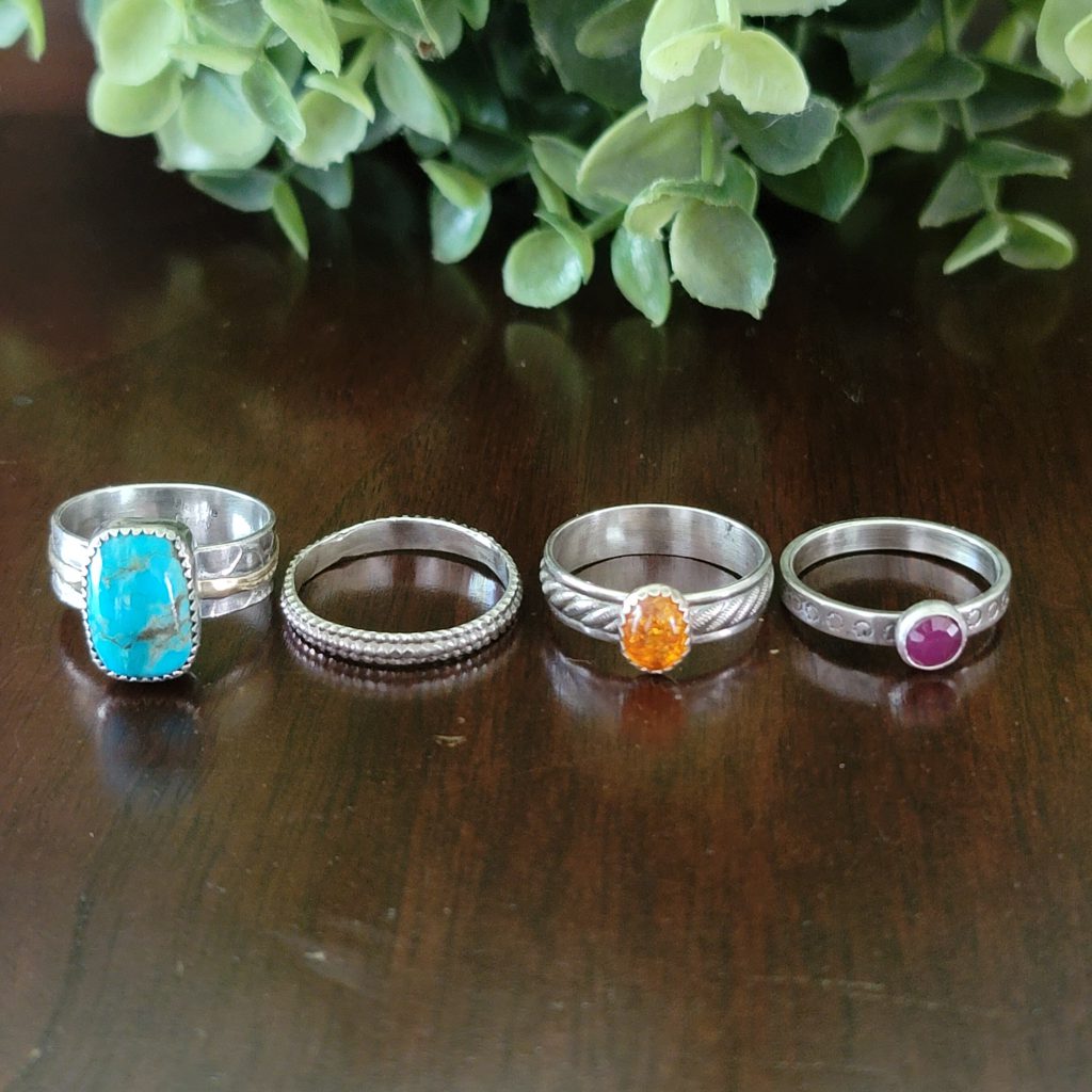 Turquoise Stacking Rings Size 9 - Michele Grady Designs